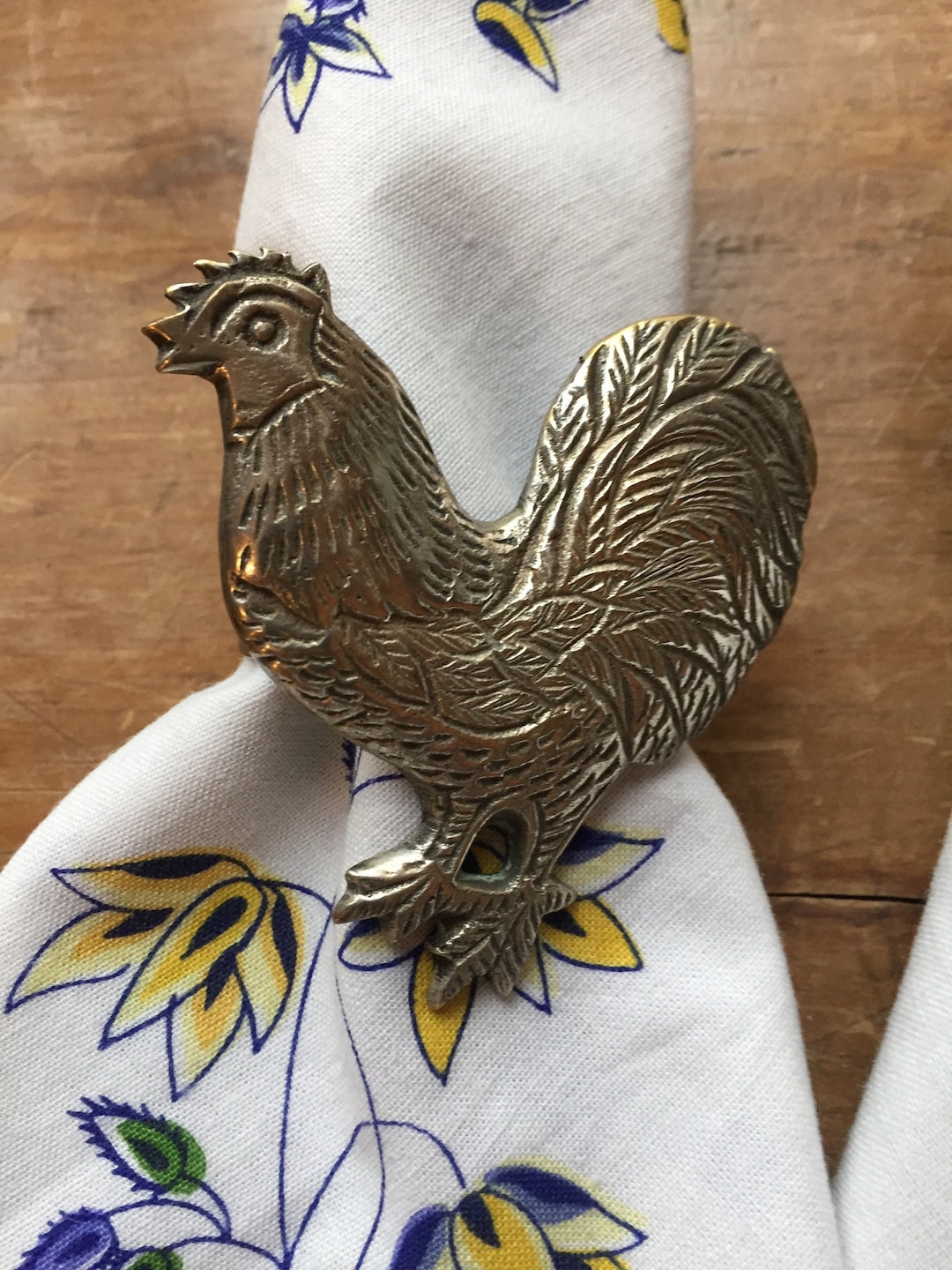 Rooster Napkin Rings, Pewter Napkin Rings, Set of Napkin Rings, Farm ...