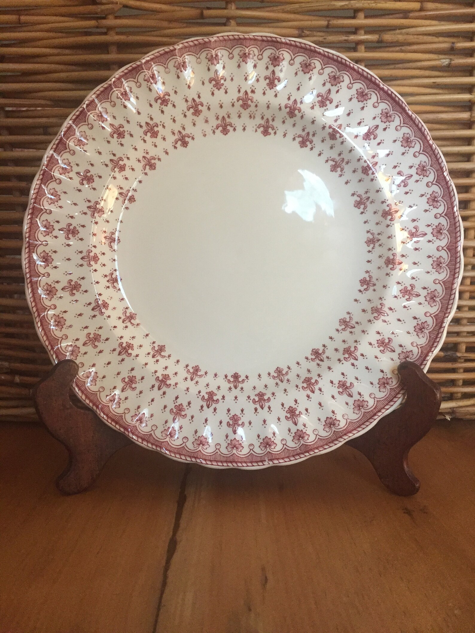 Fleur De Lis Plate Pink Fleur De Lis Plate Spode Copeland - Etsy