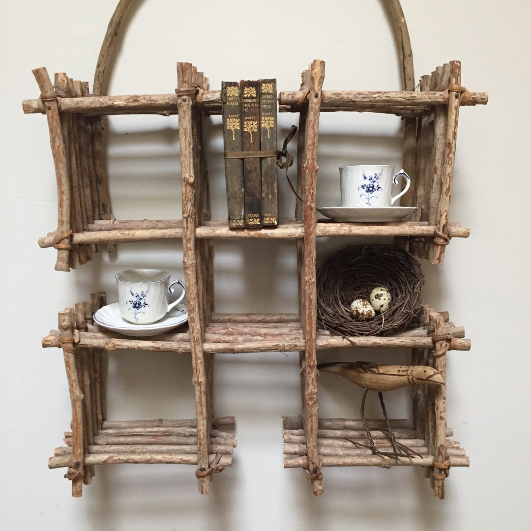 Twig Shelf, Bentwood Shelf, Wood Shelf, Vintage Shelf, Rustic Shelf ...