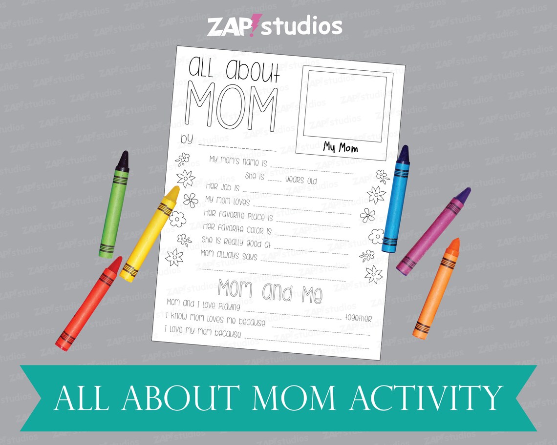 Printable Mothers Day Gift Mothers Day Activity All About - Etsy