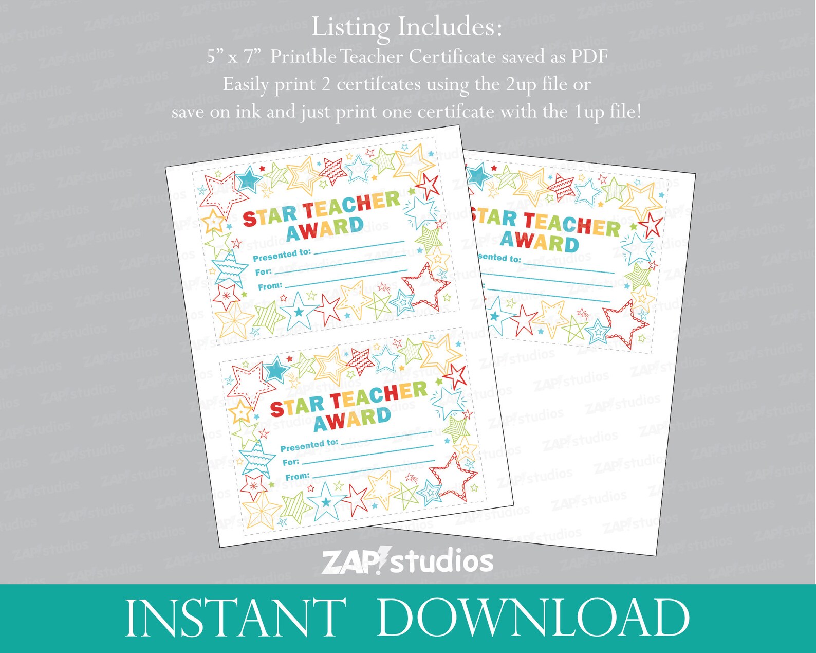 Printable Teacher Appreciation Star Teacher Award Teacher - Etsy