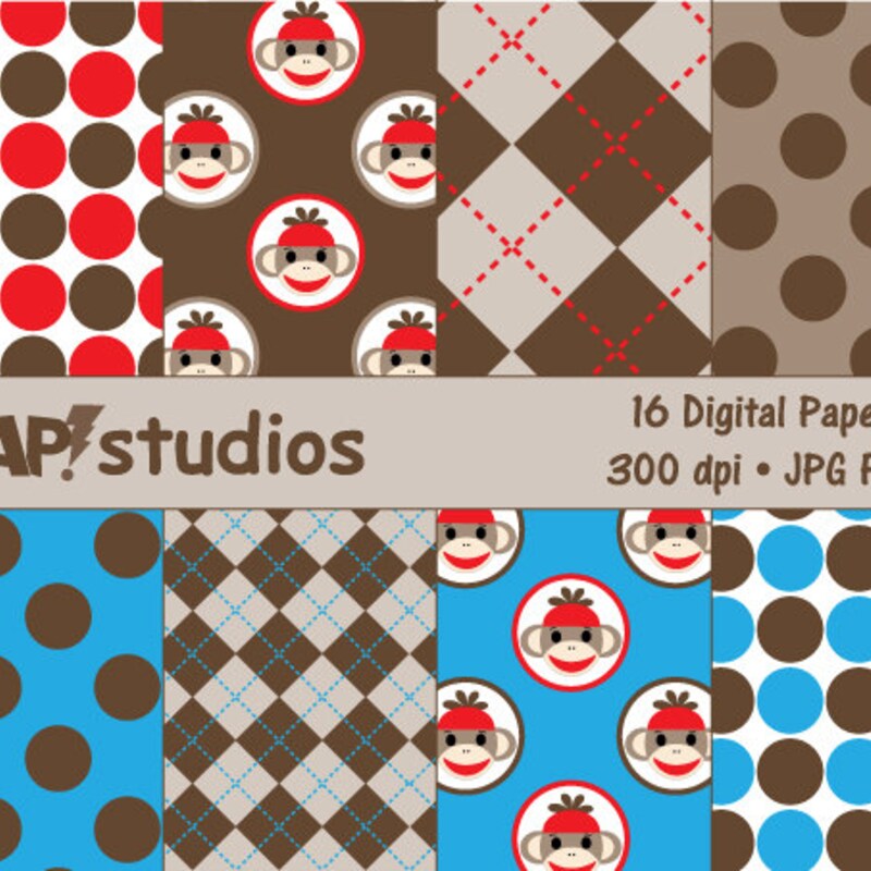 Sock Monkey Art - Etsy