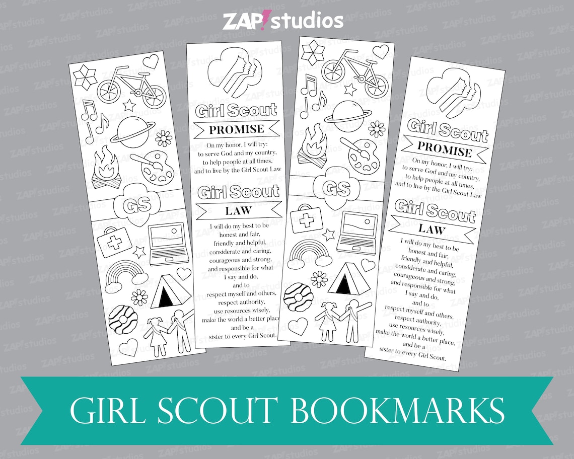 Girl Scout Promise and Law Bookmark Printable Girl Scout - Etsy