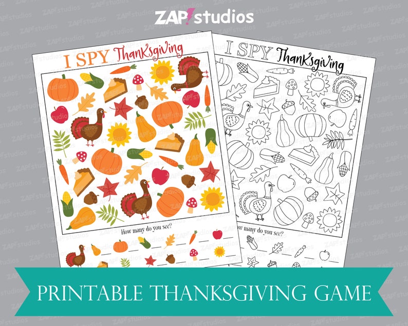 Printable Thanksgiving Seek and Find Game Thanksgiving I Spy - Etsy