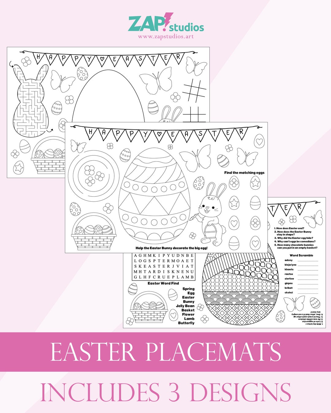 Printable Easter Placemats, Easter Activities for Kids, Easter Activity ...