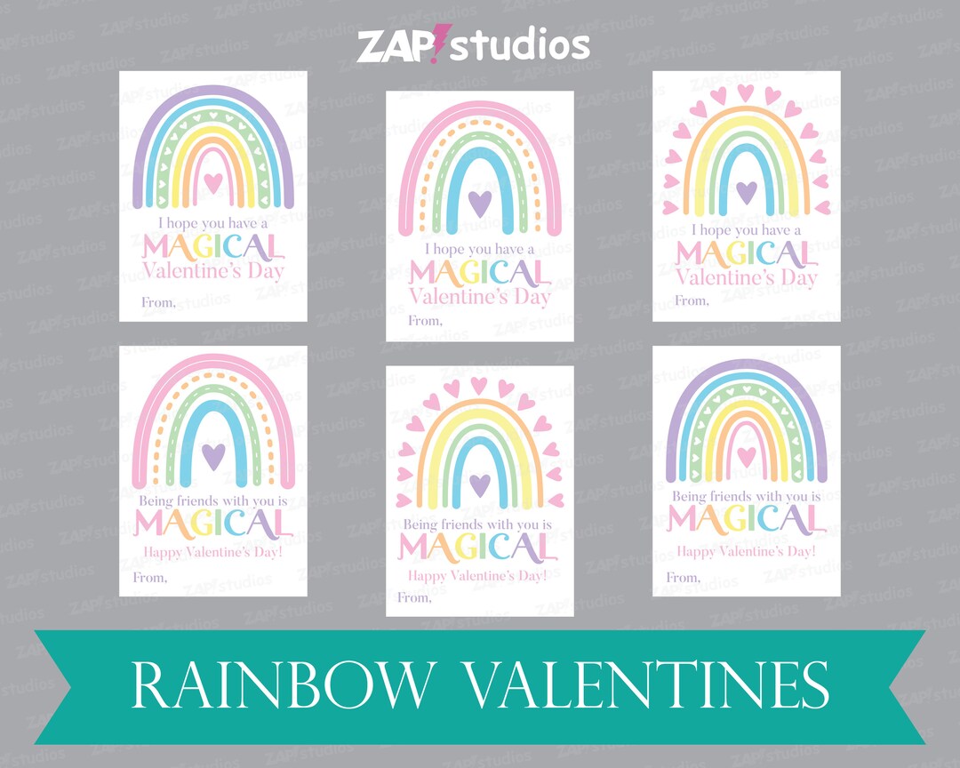 Boho Rainbow Valentine Editable Rainbow Valentine Printable - Etsy