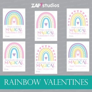 Boho Rainbow Valentine Editable Rainbow Valentine Printable - Etsy