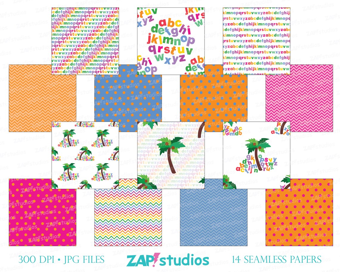 Chicka Chicka Boom Boom Seamless Patterns Digital Scrapbook - Etsy