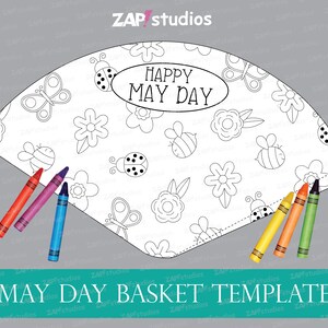 May Day Basket Craft, May Day Basket Template, Printable May Day Basket ...
