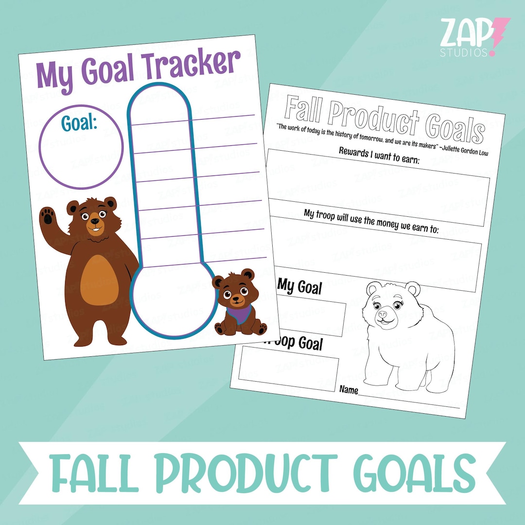 Girl Scout Fall Sales Goal Tracker: Printable Worksheet & Poster ...