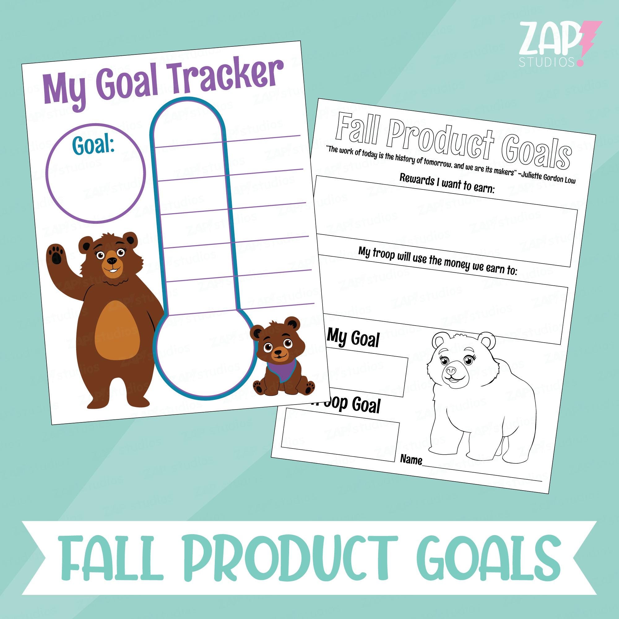 Girl Scout Fall Sales Goal Tracker: Printable Worksheet & Poster ...