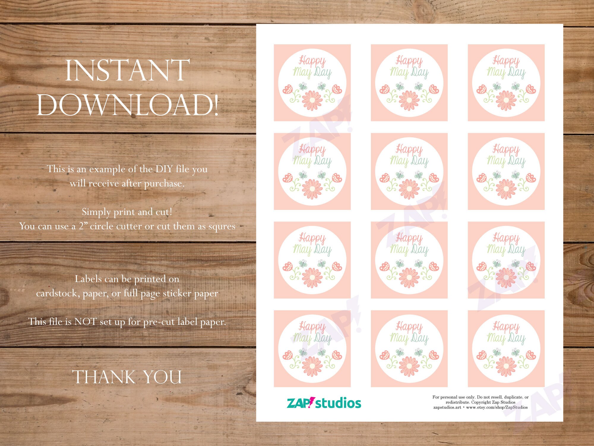 May Day Tag May Day Sticker May Basket Tag May Day Gift - Etsy