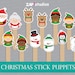 Printable Christmas Stick Puppets, Christmas Activity, Santa Craft ...