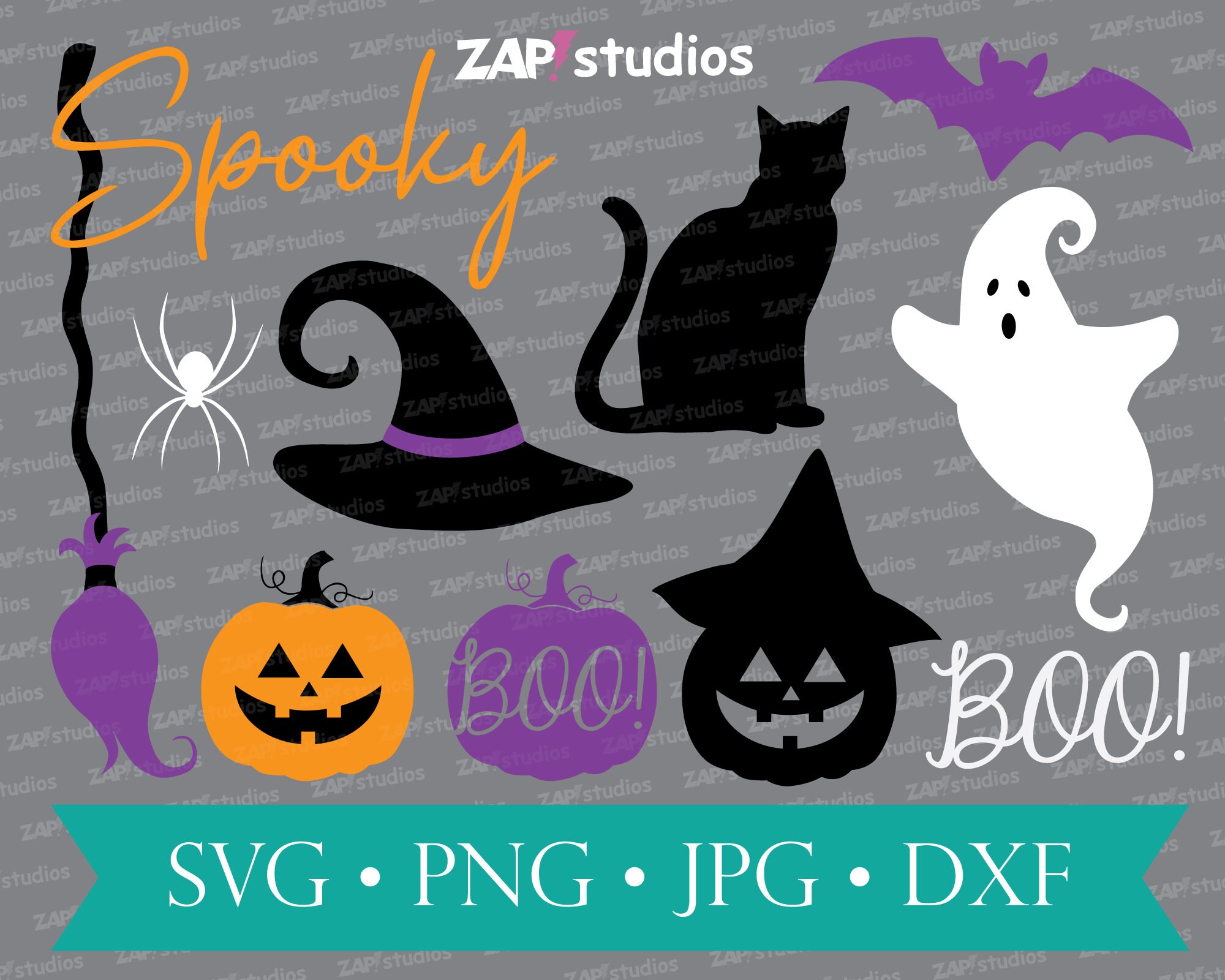 Spooky Halloween Svg Bundle Pumpkin Svg Ghost Png Black Cat | Etsy
