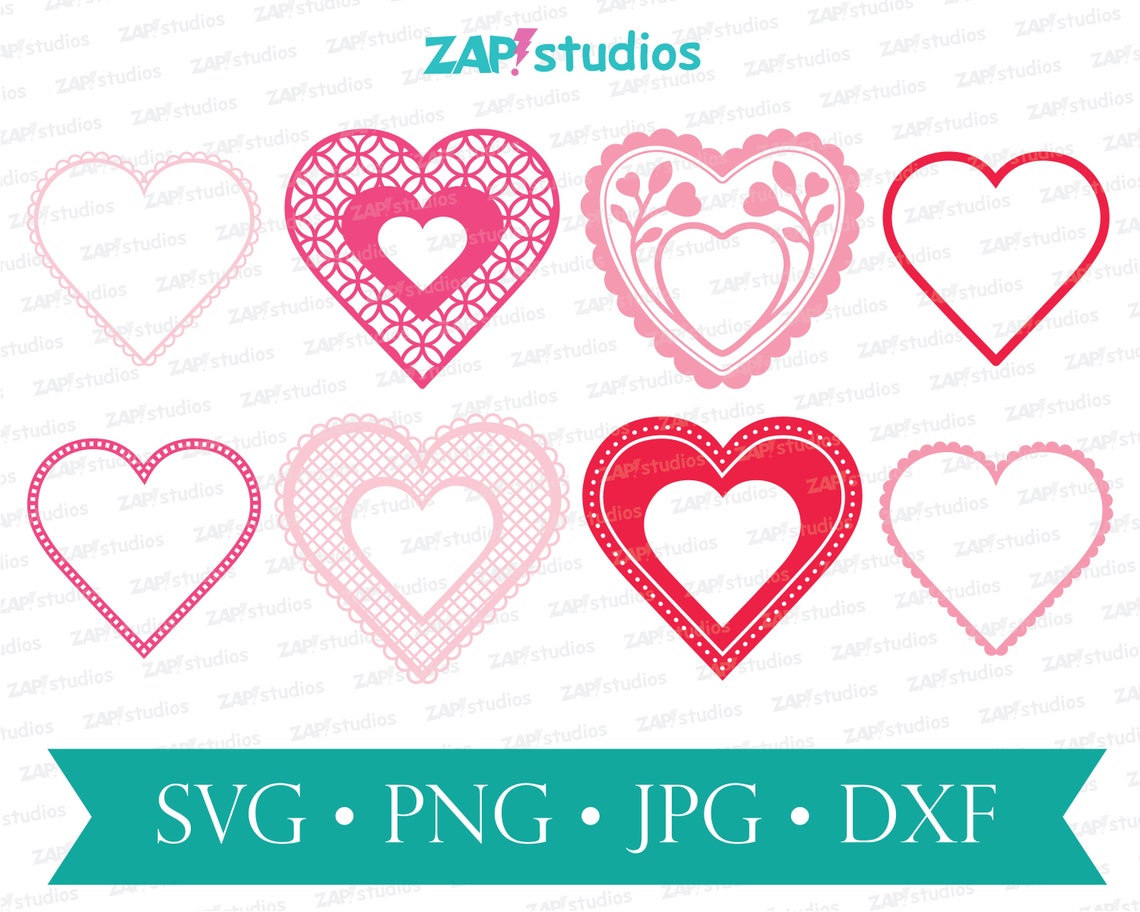 Heart Doily SVG Heart Clip Art Valentines Day Svg Lace - Etsy