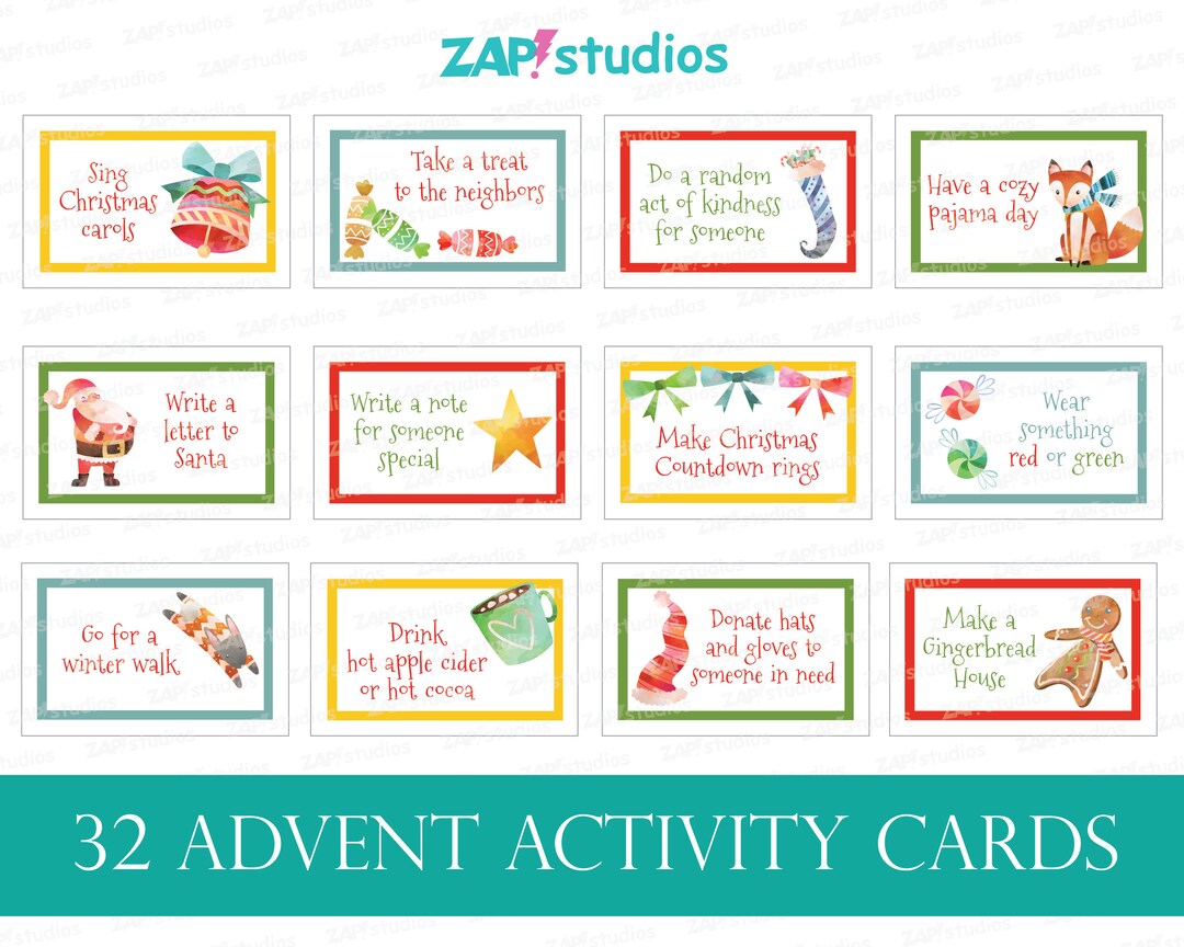 Christmas Advent Activity Cards: Printable Countdown (PDF) - Etsy