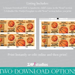 Editable Basketball Valentine, Printable Basketball Valentine, Editable ...