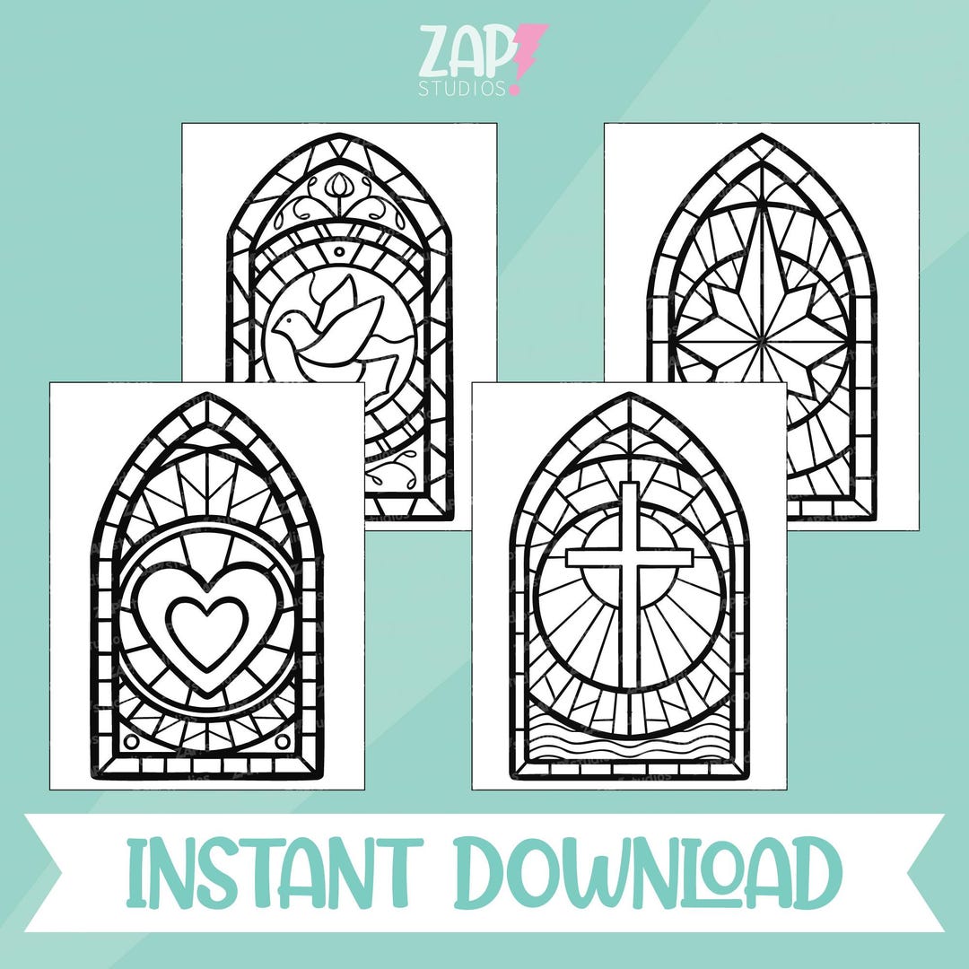 Stained Glass Window Coloring Pages: Church and Sunday School ...