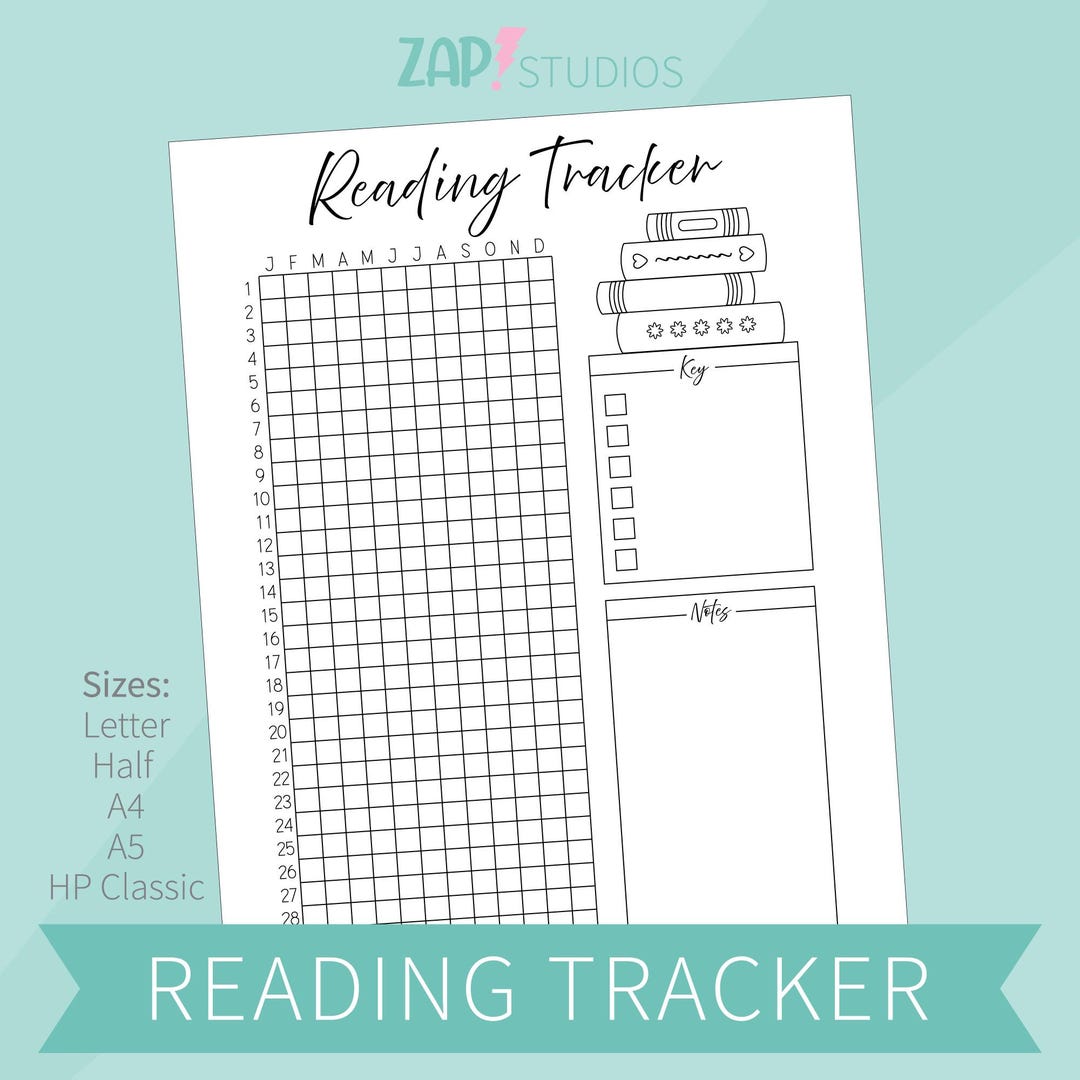Yearly Reading Tracker: One Year on a Page (PDF) - Etsy