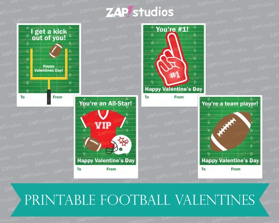 Editable Football Valentines Instant Download Print Your Own | Etsy