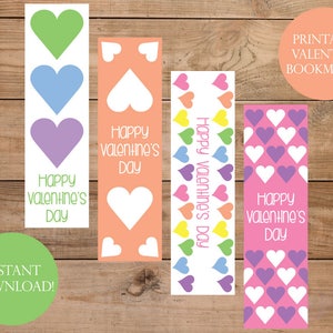 Bookmark Valentines Print Your Own Valentines Printable Bookmarks Heart ...