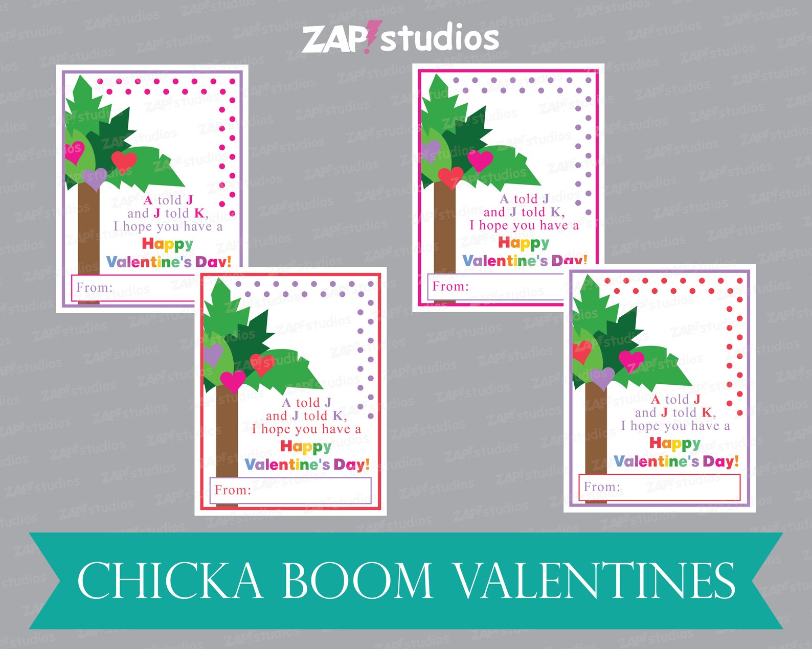 Chicka Chicka Boom Boom Valentines Chicka Book Valentine | Etsy