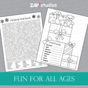Printable Christmas Activities, Kids Christmas Coloring, Word Search ...