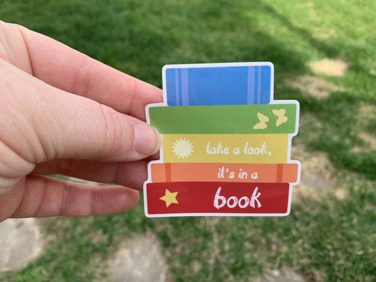 Reading Rainbow Sticker Rainbow Books Sticker Take a Look - Etsy