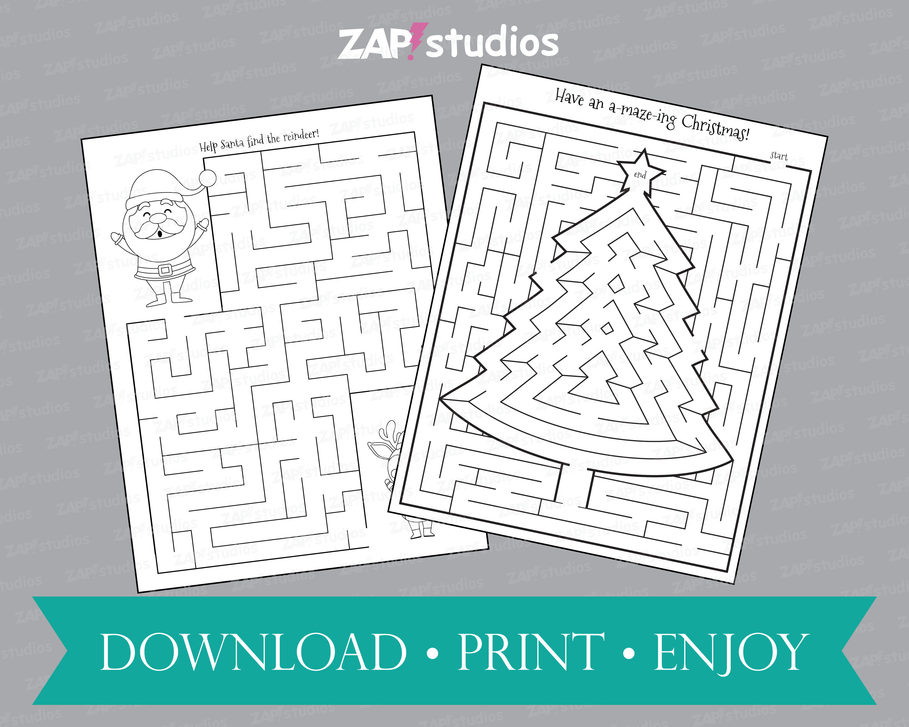 Printable Christmas Activity Sheets: Coloring, Maze, Word Games (PDF ...