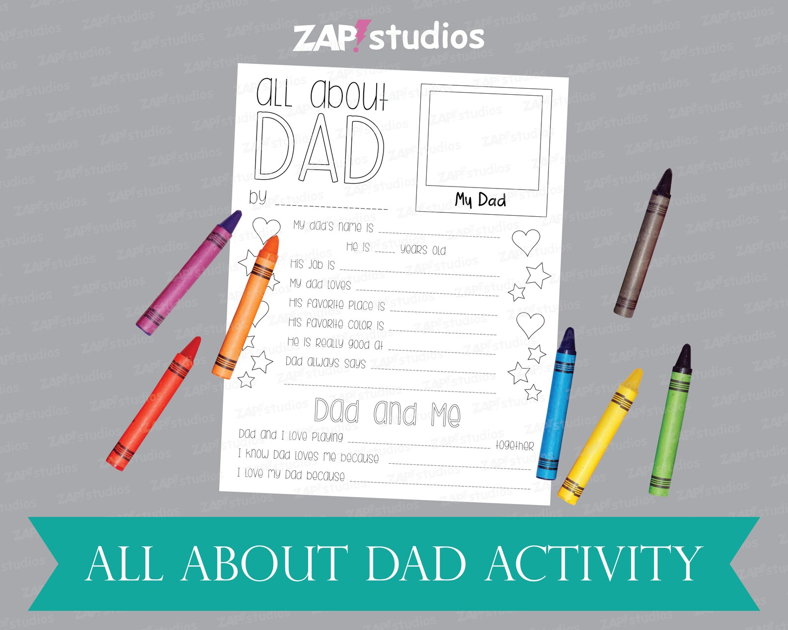 Printable Fathers Day Gift Fathers Day Activity All About - Etsy
