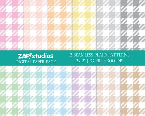 Pastel Buffalo Plaid Digital Paper Seamless Buffalo Plaid - Etsy