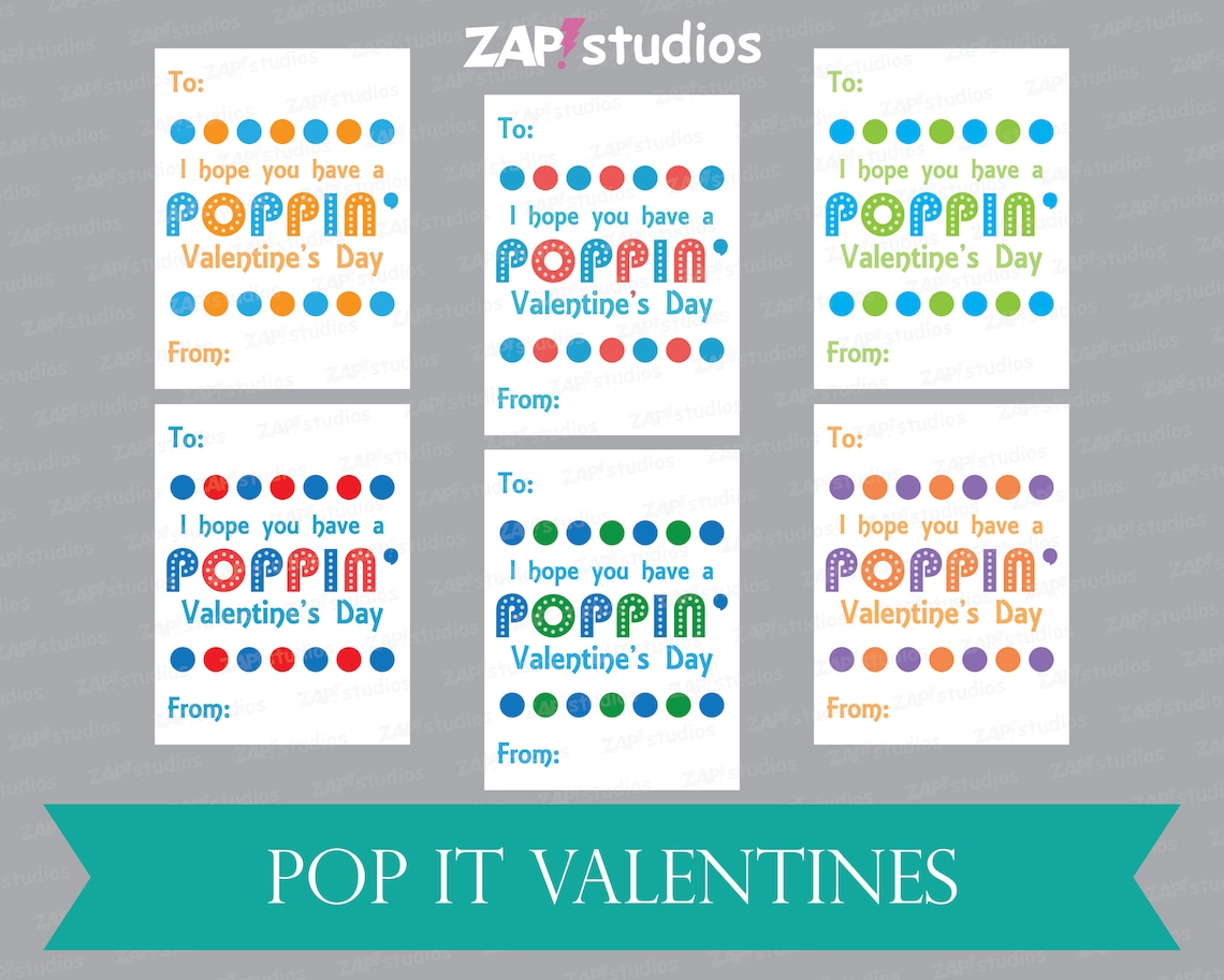 Editable Pop It Valentine Printable Classroom Valentine | Etsy