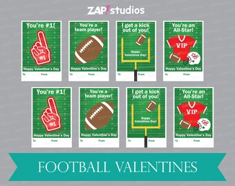 Football Valentine Cards | Etsy