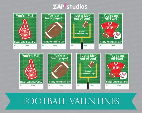 Editable Football Valentine Printable Sports Valentine Cards | Etsy