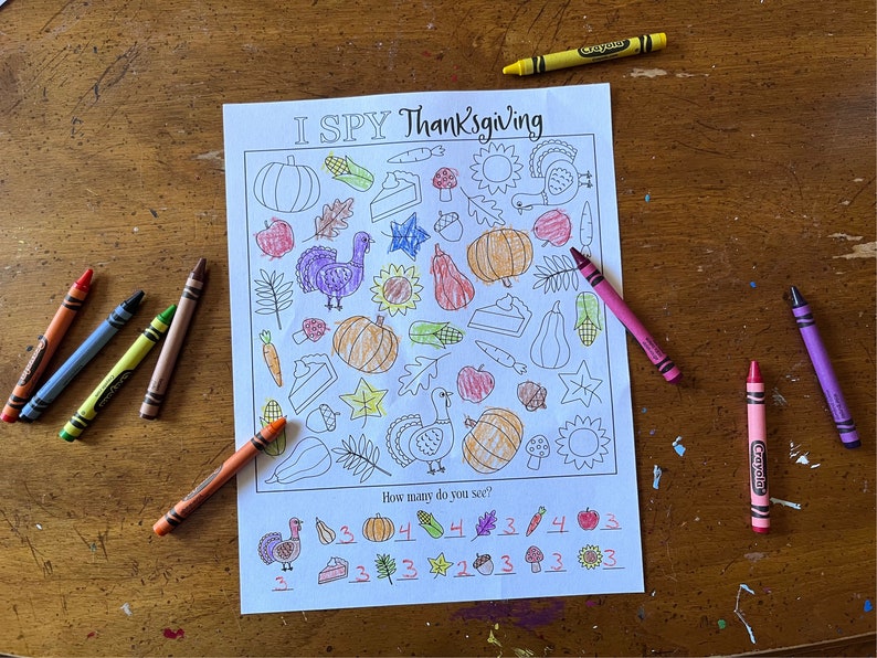 Printable Thanksgiving Seek and Find Game Thanksgiving I Spy - Etsy