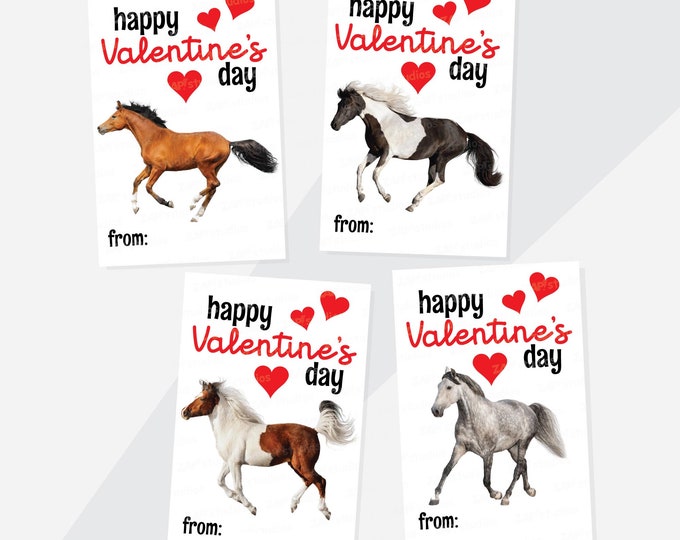 Printable Horse Valentines, Editable Pony Valentines, School Party ...