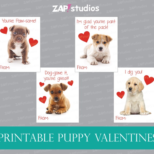 Puppy Valentines - Etsy