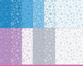 Snowflake Digital Paper Pack – Winter Scrapbook Patterns (digital ...