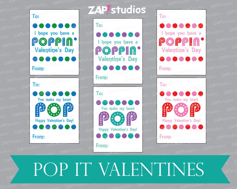 Editable Pop It Valentine Printable Classroom Valentine - Etsy