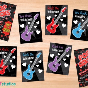 Editable Guitar Valentine Printable, Pop Rocks Valentine, You Rock ...