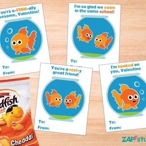 Editable Goldfish Valentines Printable, Fish Valentines, Print Your Own ...
