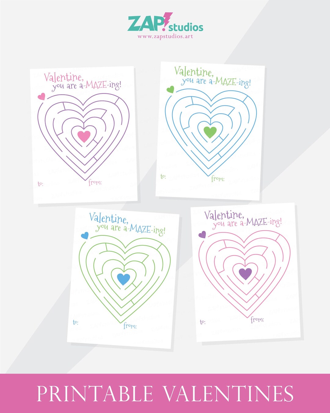 Editable Maze Valentines, You're A-maze-ing, Classroom Valentines ...