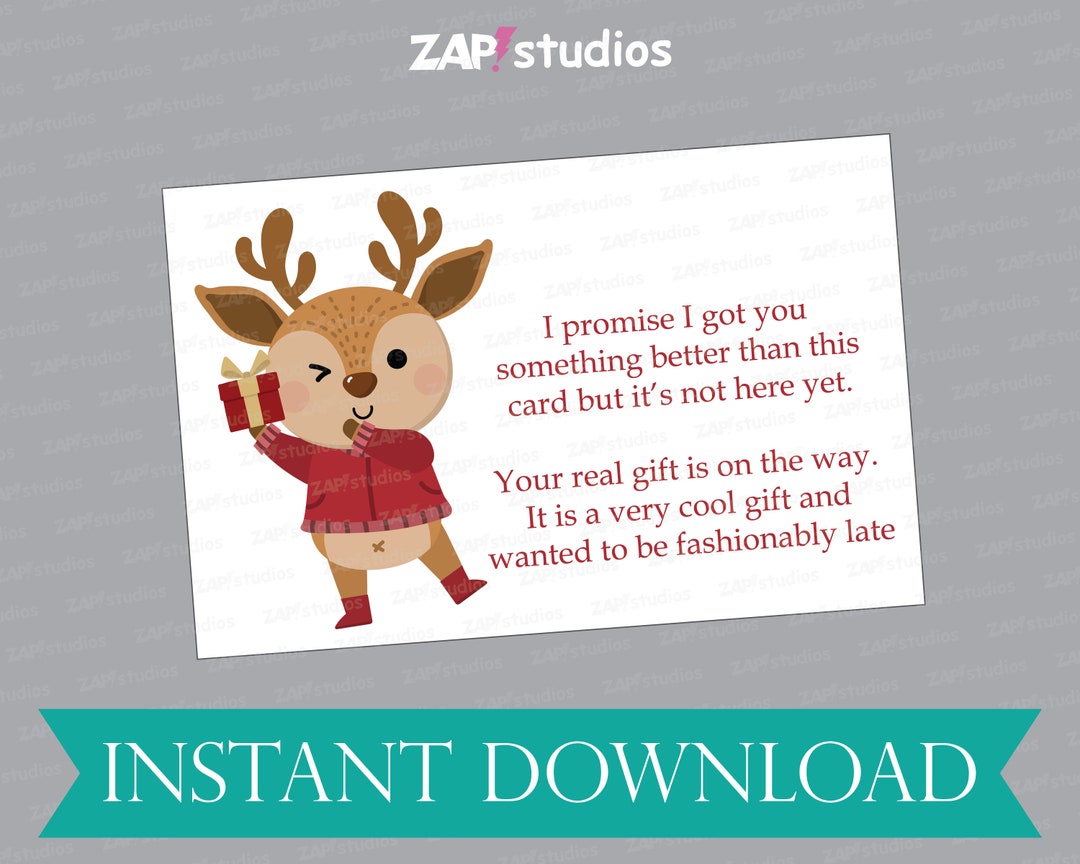 Fashionably Late Christmas Gift Card, Delayed Gift Funny Card, Late ...