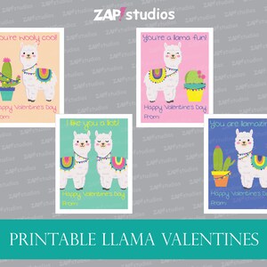 Editable Llama Valentines, Printable Classroom Valentines, Kids ...