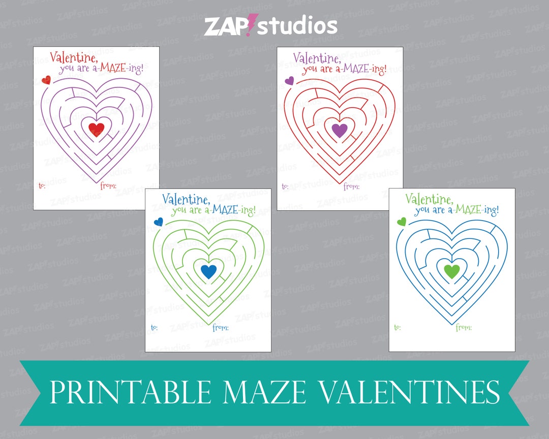 Editable A-maze-ing Valentine Printable Maze Valentine Cards - Etsy
