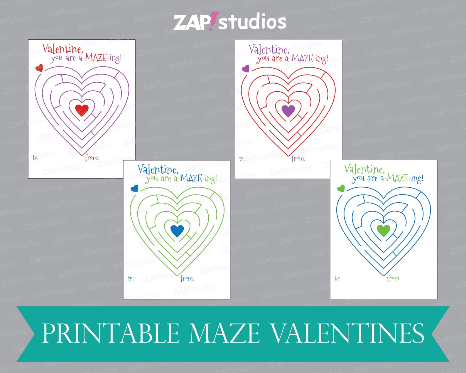 Editable A-maze-ing Valentine Printable Maze Valentine Cards - Etsy