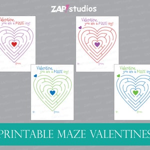 Editable A-maze-ing Valentine Printable Maze Valentine Cards | Etsy
