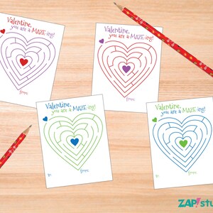 Editable A-maze-ing Valentine, Printable Maze Valentine Cards ...