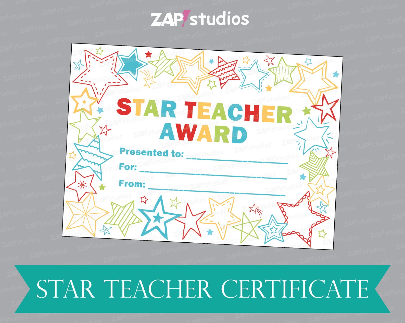 Printable Teacher Appreciation Star Teacher Award Teacher - Etsy