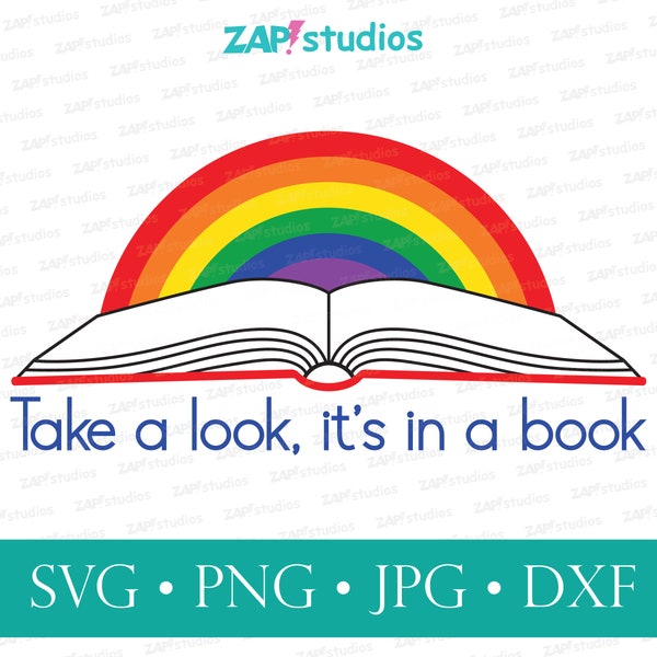 Open Book With Rainbow Svg - Etsy